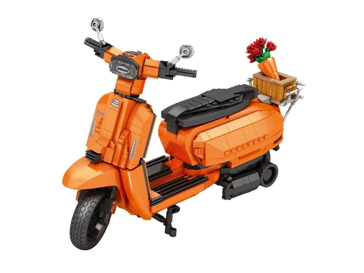Reobrix Orange Lambretta Scooter Model Kit 11036