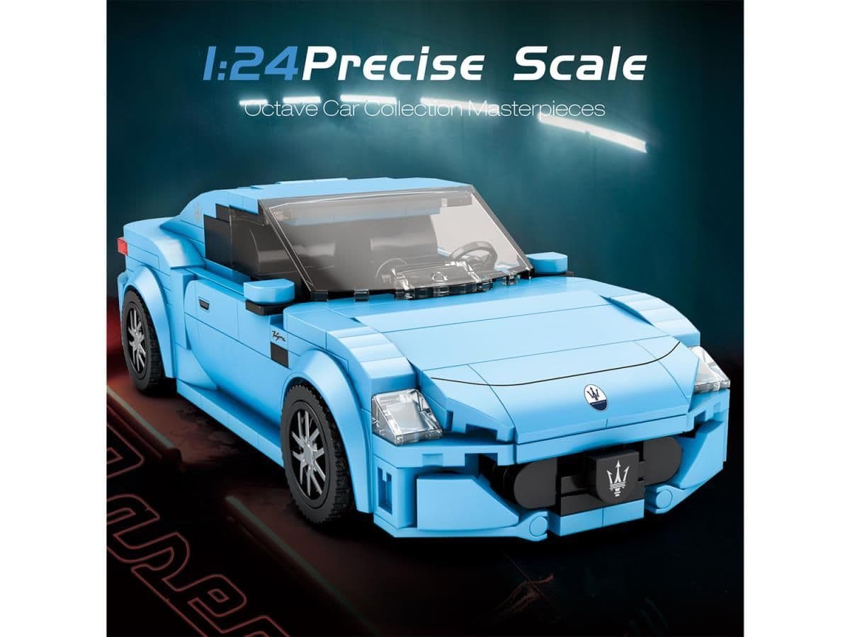 Reobrix Maserati Sky Blue Car Model Kit 824