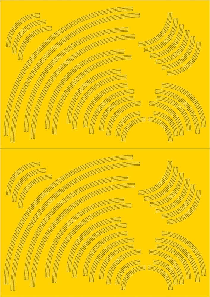 RX008-N Laser Cut Curved Double Yellow Lines Self-Adhesive Road ...