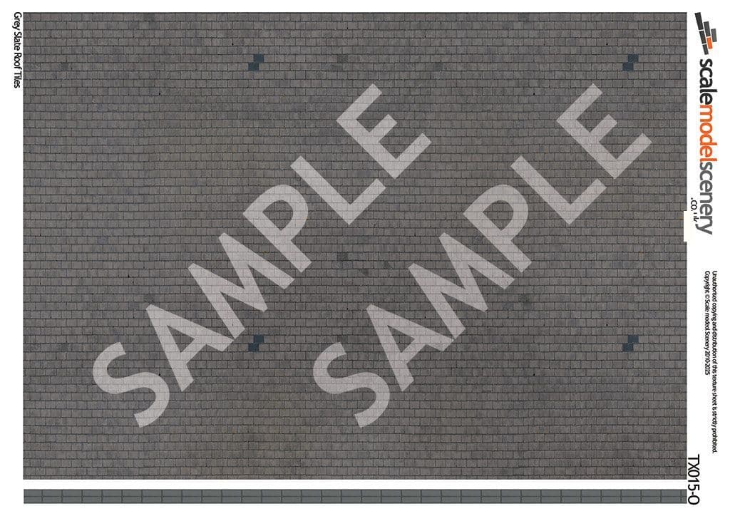 TX015-O Grey Slate Roof Tiles Lightly Weathered Texture Paper Pack of 5 ...
