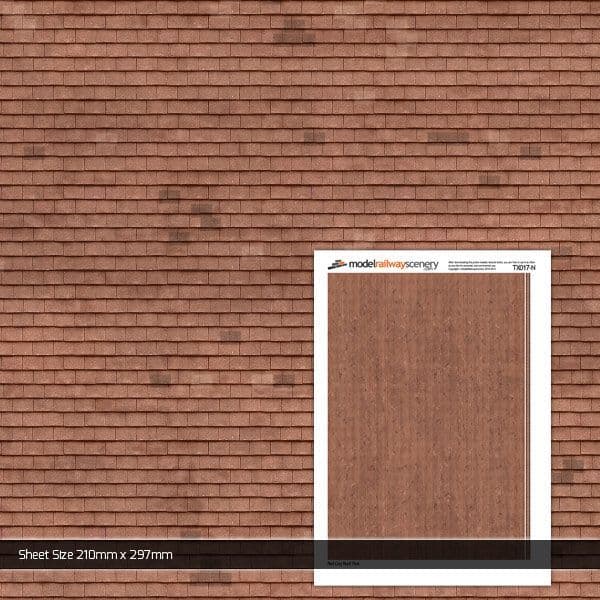 TX017-N Red Clay Roof Tiles Texture Paper Pack of 5 - N/2mm/1 148