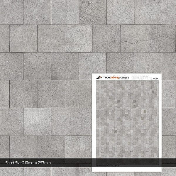 TX179-N Weathered 2ft x 2ft Light Grey Paving Slabs Texture Paper Pack ...