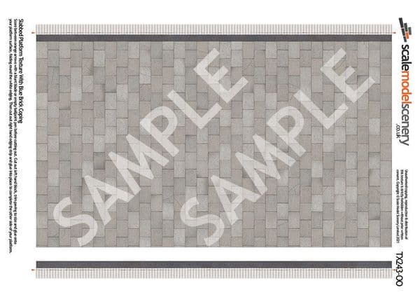 TX243-OO Slabbed Platform Texture With Blue Brick Coping Pk of 5 OO/4mm ...