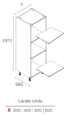 600 Larder Unit White