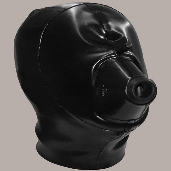 Latex Hood with Medical Mask for Breath Play