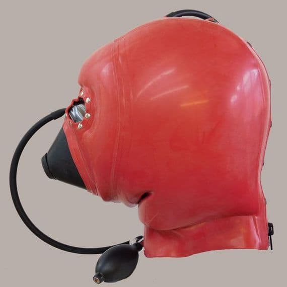 Red Inflatable Latex Hood