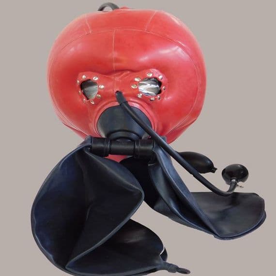 Red Inflatable Latex Hood