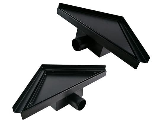 Black Stainless Steel Linear Floor Shower Drain Triangle Tileable ...