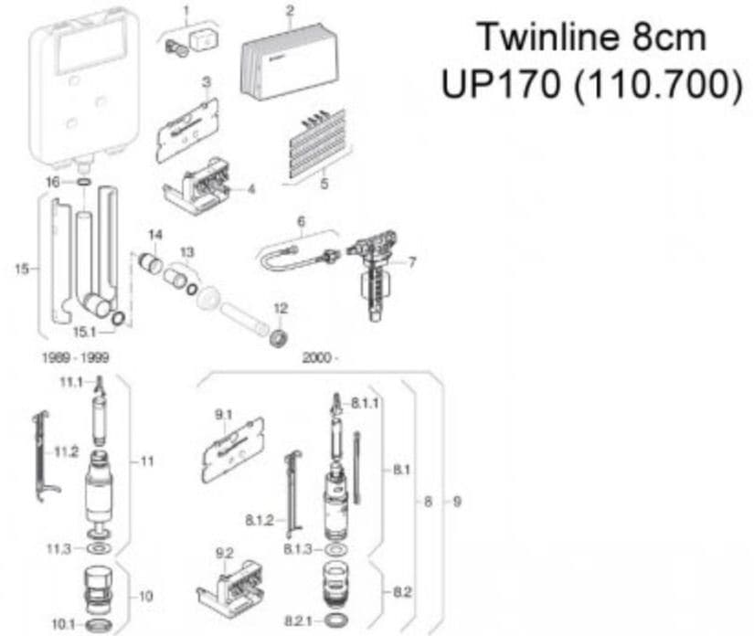 GEBERIT 216 599 00 1 Right Angle Stop Valve to Twinline Concealed ...