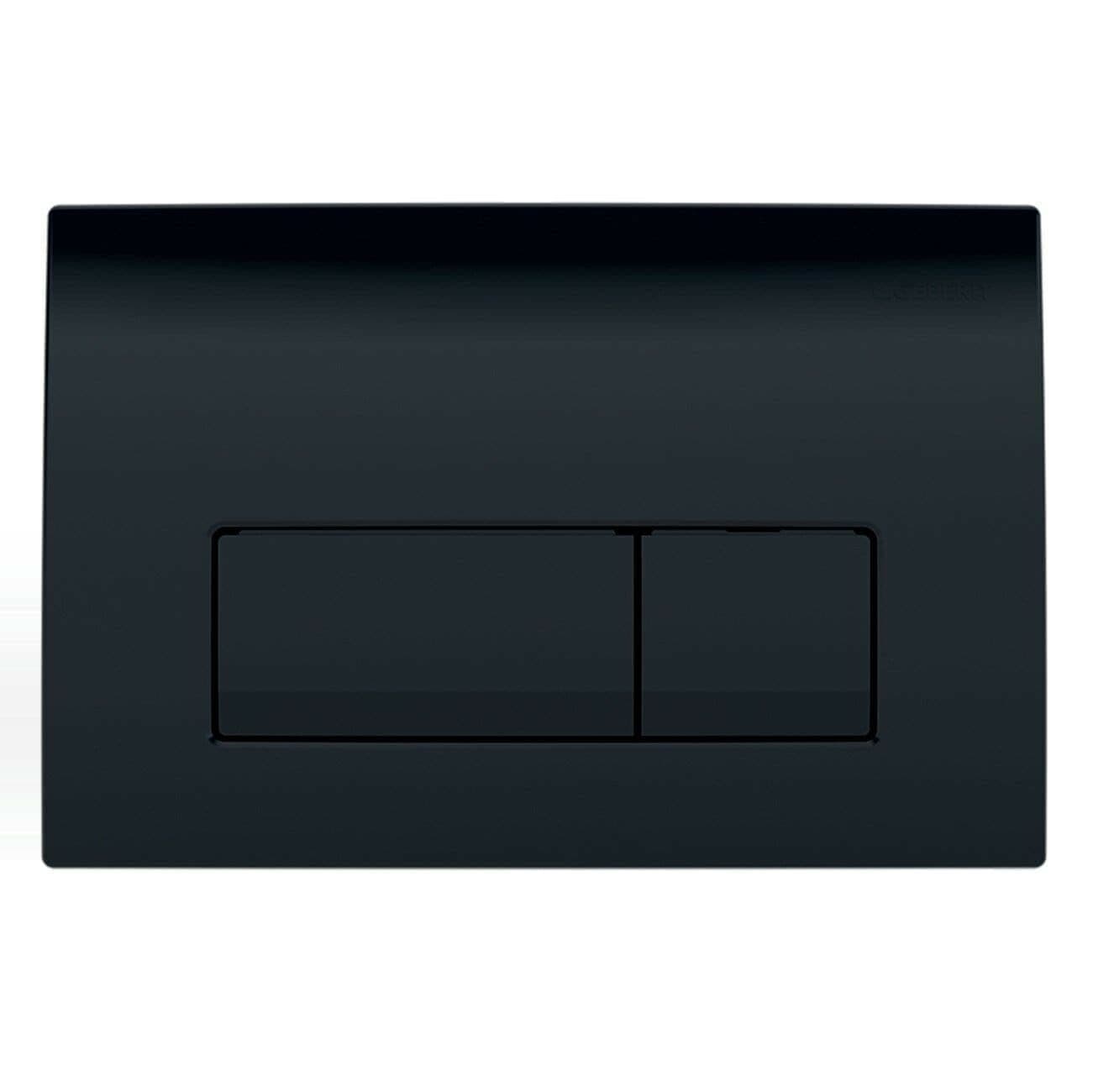 GEBERIT Delta51 Dual Flush Plate in Jet Black with Gloss Finish