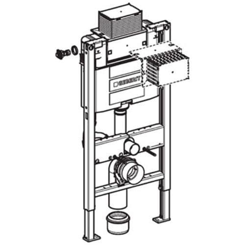 GEBERIT DUOFIX 98CM OMEGA 3in1 WALL HUNG WC TOILET FRAME CISTERN ...