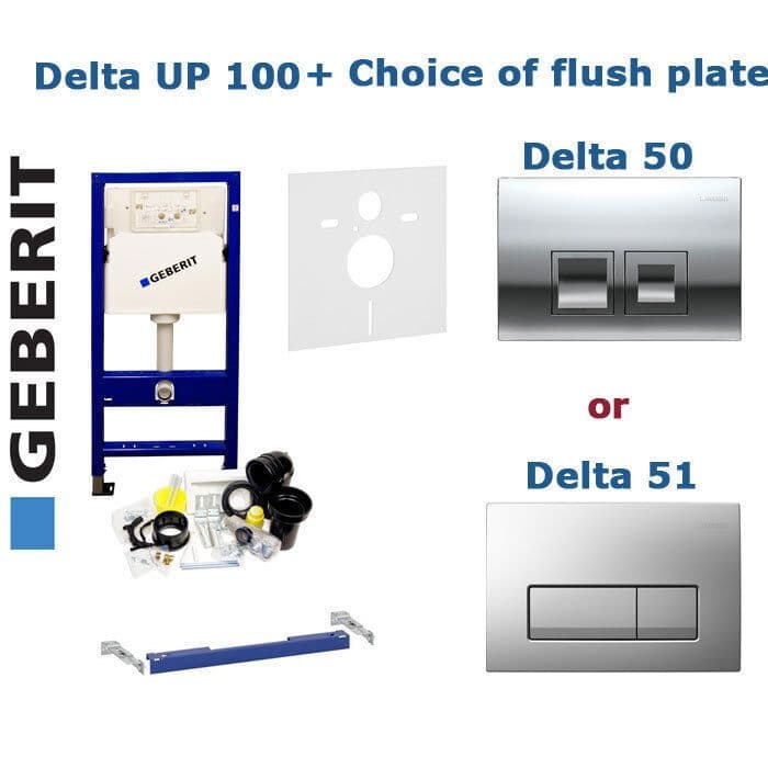 GEBERIT DUOFIX DELTA WC FRAME UP100 with DELTA 50 or DELTA 51 FLUSH ...