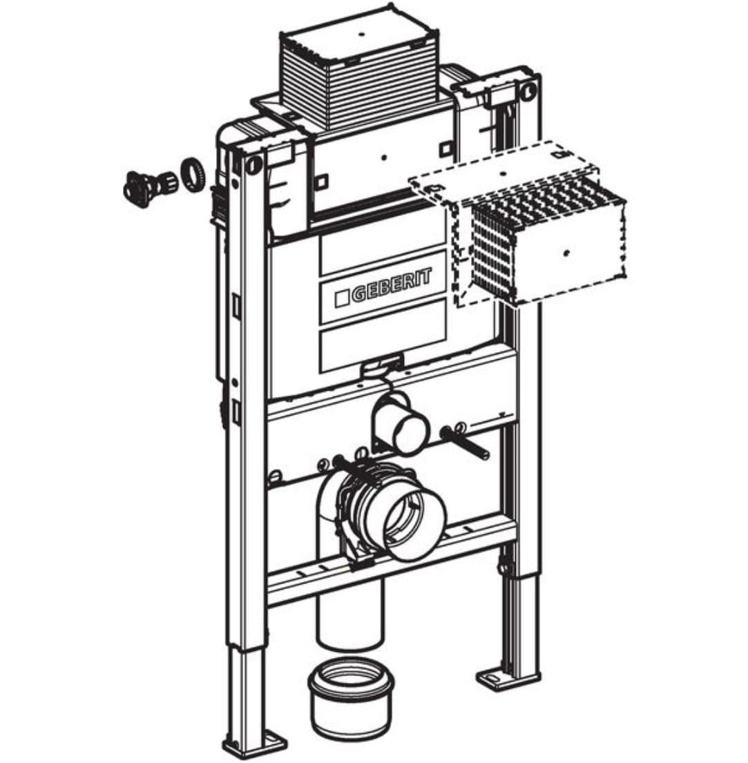 GEBERIT DUOFIX OMEGA 98CM FLUSH PLATE COMPACT RIMLESS TOILET SOFT ...