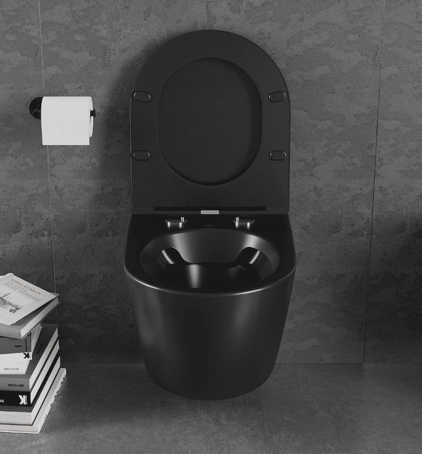 GEBERIT DUOFIX UP100 FRAME FLUSH PLATE DELTA 50 MATT BLACK RIMLESS WC ...