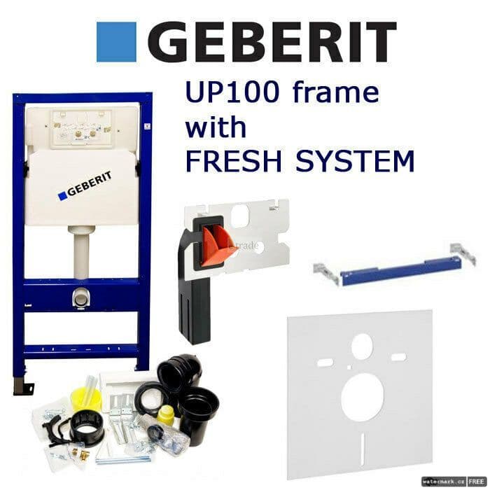 GEBERIT DUOFIX Wall Hung WC Toilet Frame UP100 DELTA with FRESH SYSTEM ...