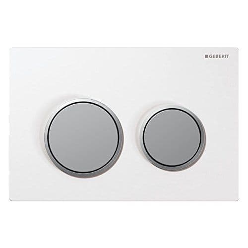 GEBERIT OMEGA 20 DUAL FLUSH PLATE FOR OMEGA CISTERNS White/Matt Chrome