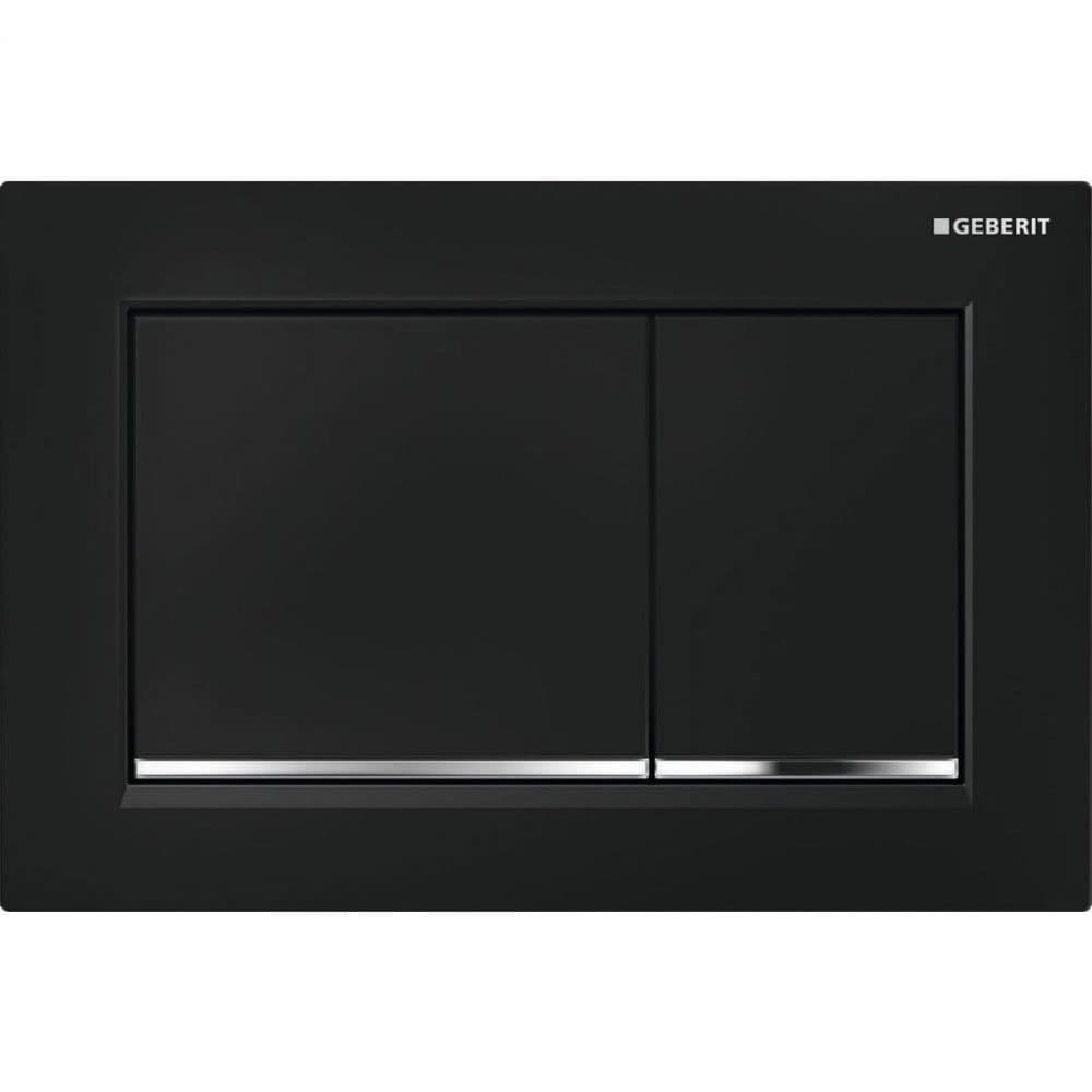 GEBERIT OMEGA 30 DUAL FLUSH PLATE Black Bright Chrome Black