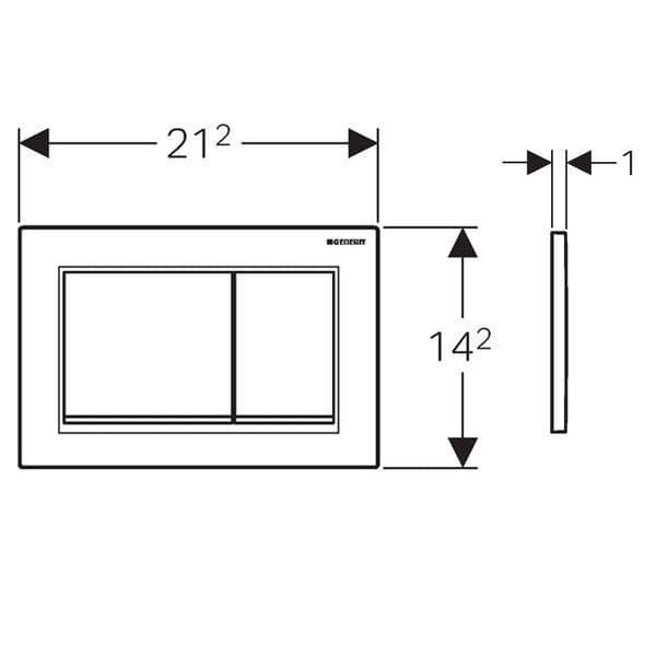 GEBERIT OMEGA 30 DUAL FLUSH PLATE FOR OMEGA CISTERNS White Chrome White