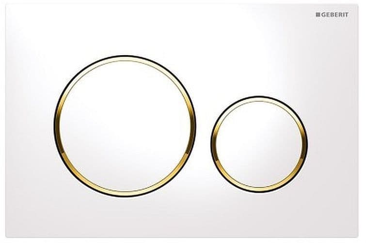 GEBERIT SIGMA 20 FLUSH PLATE FOR SIGMA CISTERNS White/ Gold Plated/ White