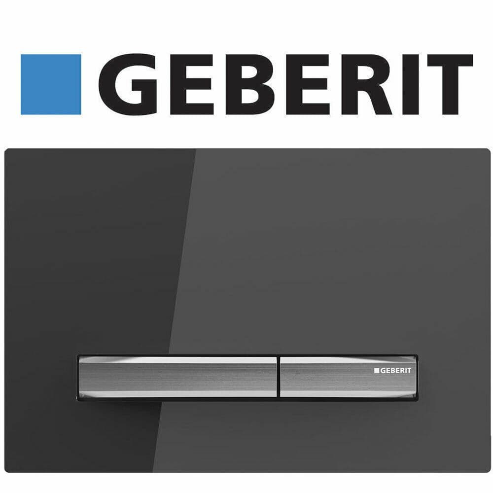 GEBERIT SIGMA 50 FLUSH PLATE NEW SLIM RE-DESIGN IN SMOKED GLASS NEW ARRIVAL