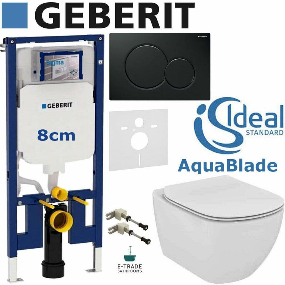 GEBERIT UP720 IDEAL STANDARD WALL HUNG WC TESI AQUABLADE TOILET SOFT ...