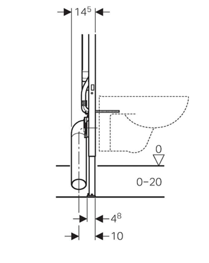 GEBERIT UP720 TOILET WC SLIM FRAME 8cm SIGMA 01 BLACK FLUSH PLATE ...