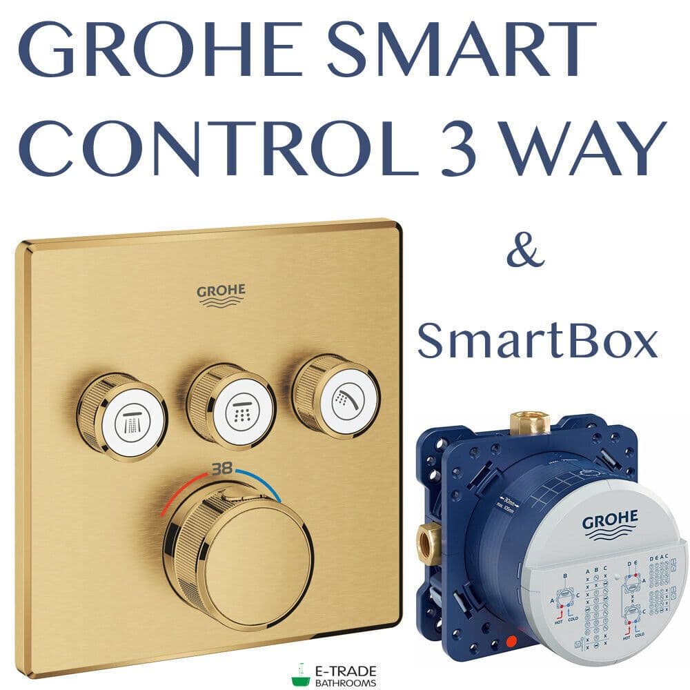 GROHE 3-wayThermostat GROHTHERM Smart Control 29126GN0 BRUSHED GOLD ...