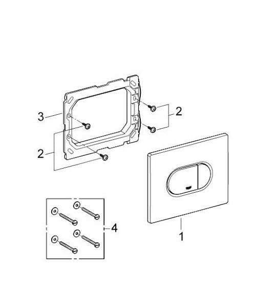GROHE DUAL FLUSH PLATE ARENA CHROME HORIZONTAL 38858000