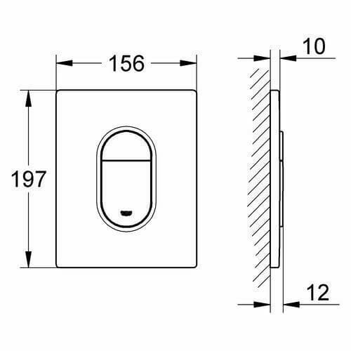 GROHE DUAL FLUSH PLATE ARENA WHITE VERTICAL 38844SH0
