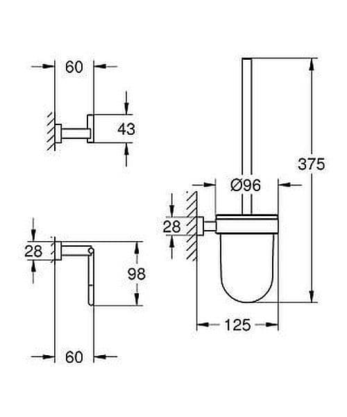 Grohe Essentials Cube City Restroom Accessories Set