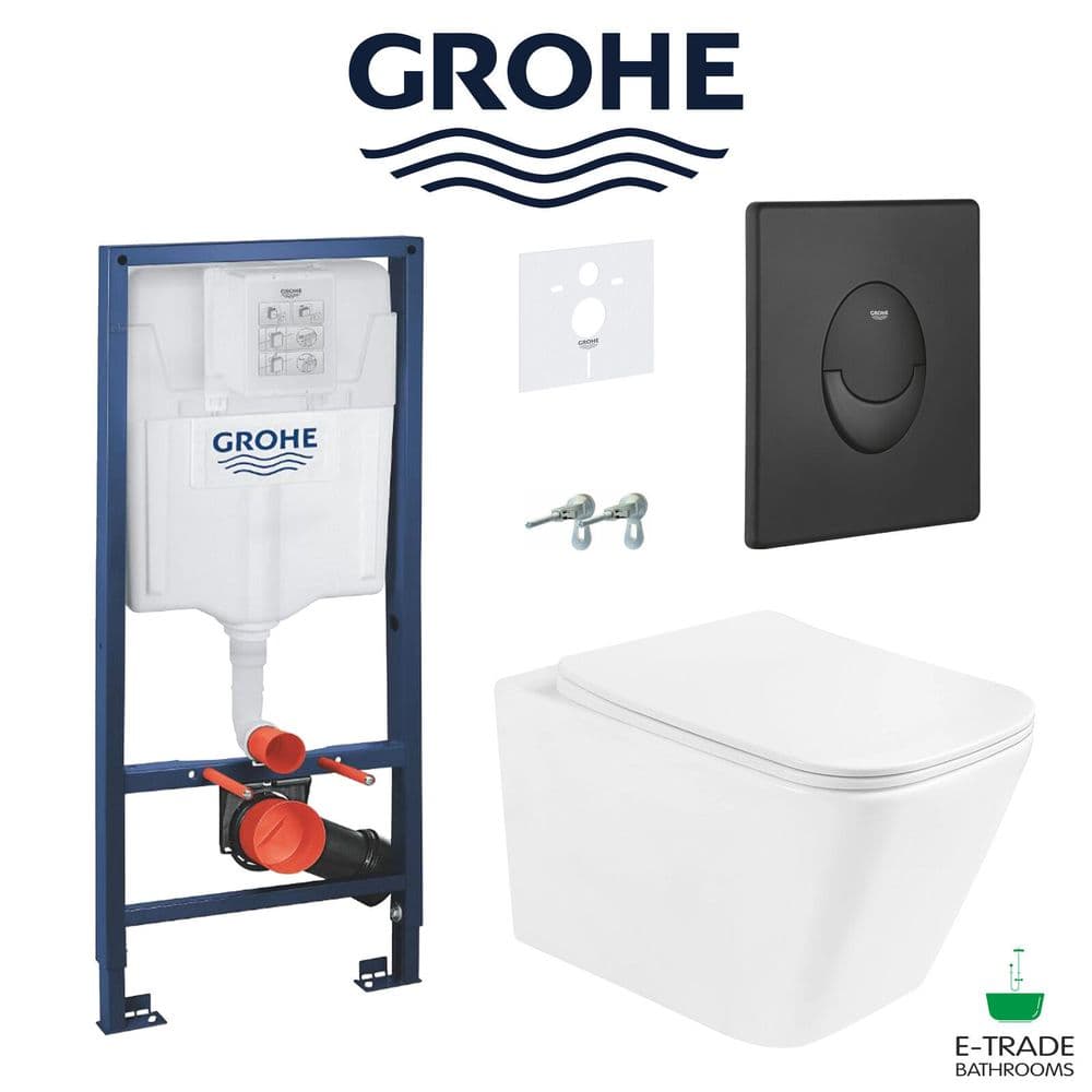 GROHE RAPID SL FRAME SKATE AIR FLUSH PLATE SQUARE-SHAPED WALL HUNG ...