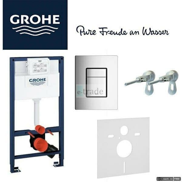 GROHE RAPID SL WC WALL HUNG TOILET FRAME 98CM WITH FLUSH PLATE BRACKETS ...