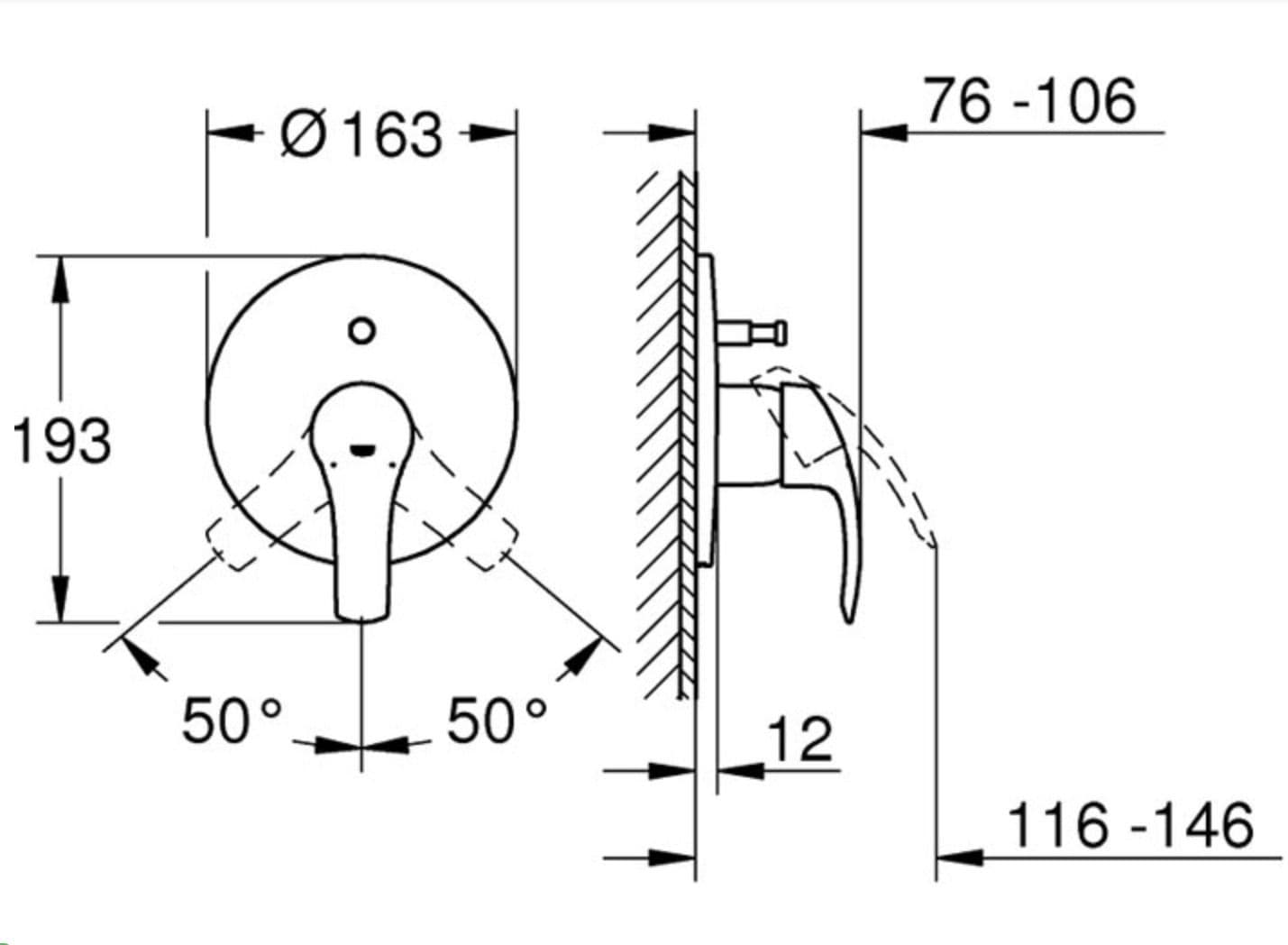 GROHE Shower Mixer EUROSMART Rapido SmartBox Rainfall Rain Shower Head ...