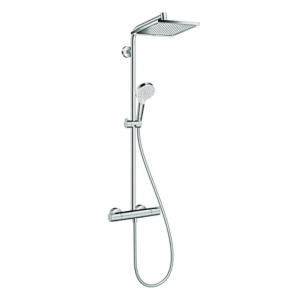 Hansgrohe CROMETTA E SHP 1 Jet EcoSmart Rain Shower Thermostatic System ...
