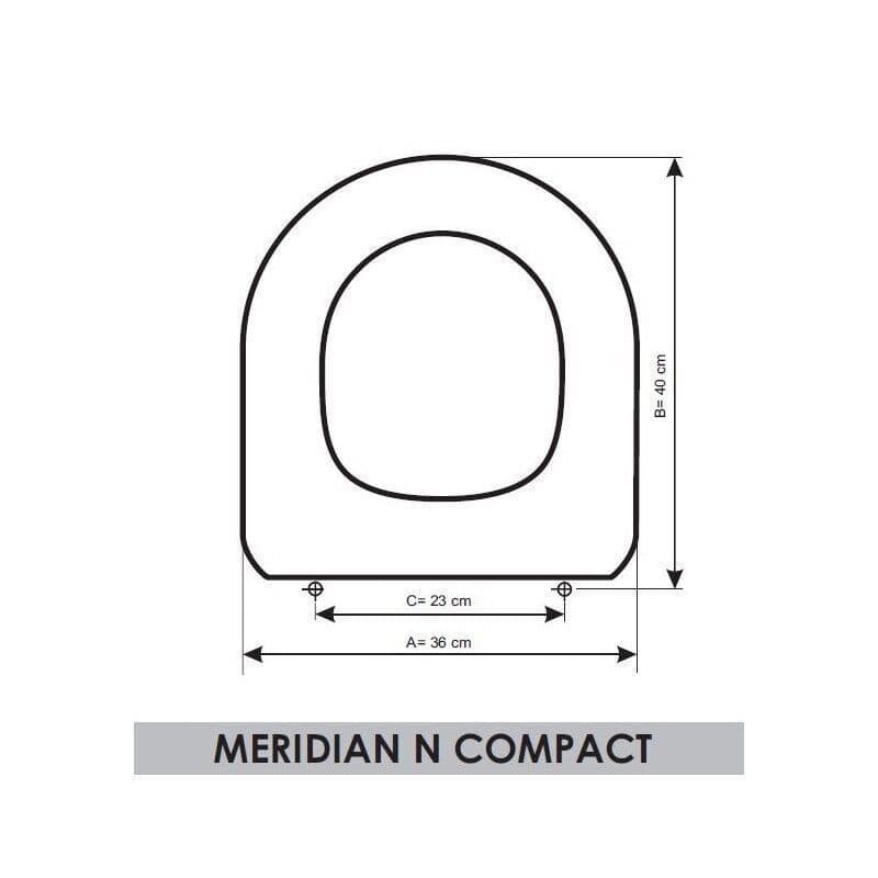 ROCA MERIDIAN COMPACT Toilet Seat & Cover with Soft Closing Hinges ...