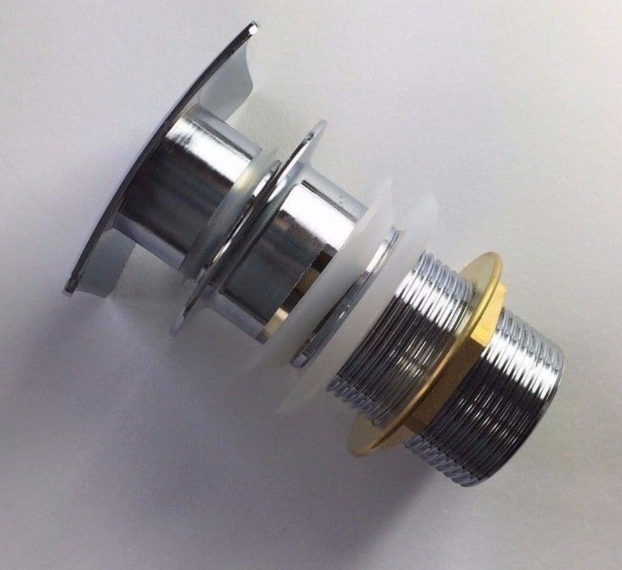 Square Chrome Basin Waste CLICK CLACK Pop Up Sink Plug Coated Brass 70mm
