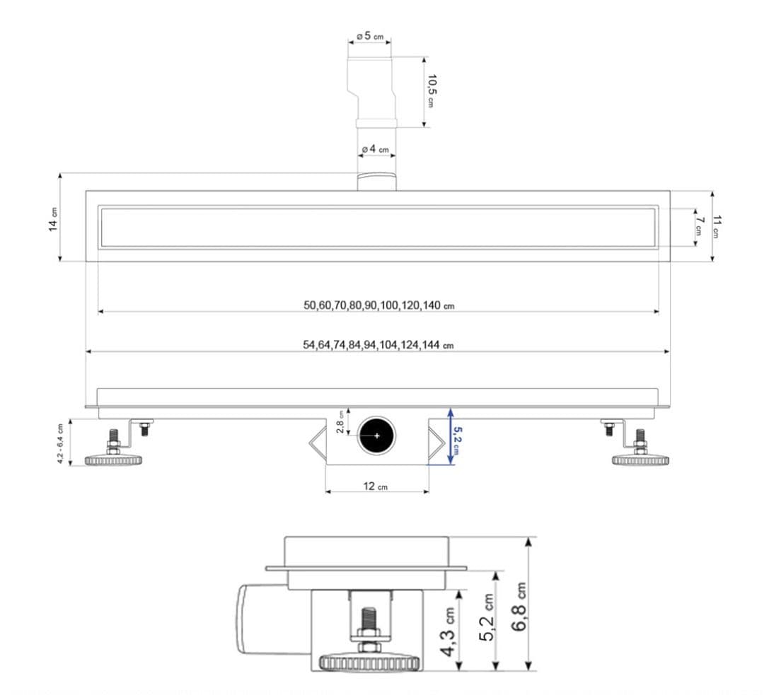 STAINLESS STEEL FLOOR LINEAR SHOWER DRAIN BATHROOM WETROOM TRAP CHANNEL ...