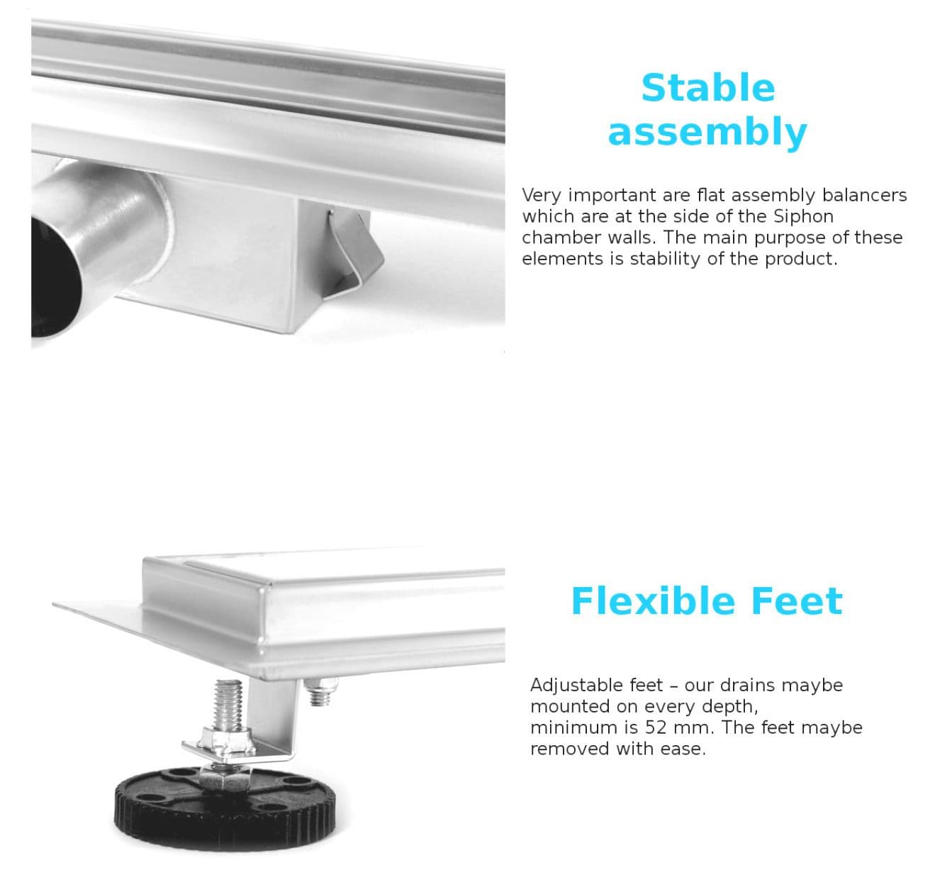 STAINLESS STEEL LINEAR FLOOR SHOWER DRAIN WET ROOM BATHROOM CHANNEL ...