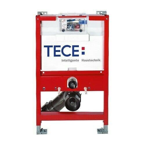 TECE 82cm WC TOILET FRAME CHROME FLUSH PLATE WALL HUNG RIMLESS WC SOFT ...