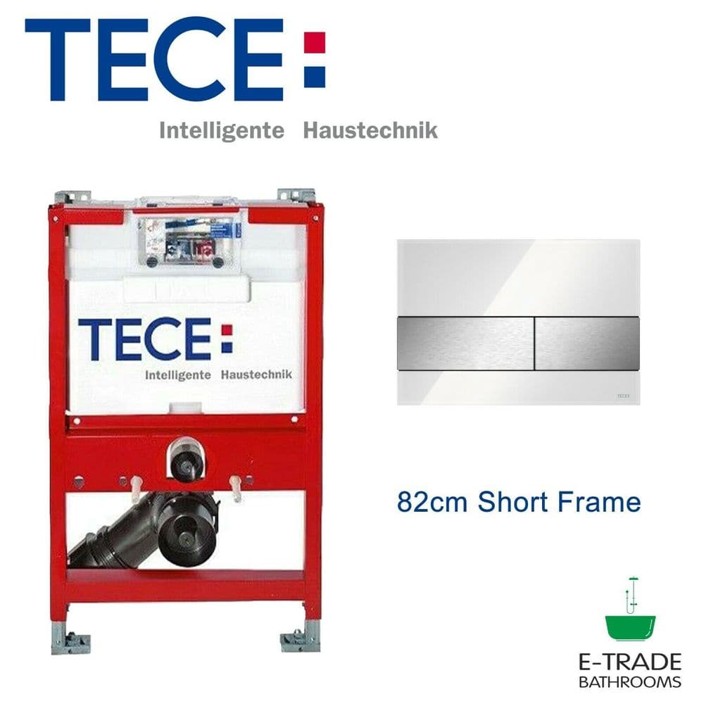 TECE 82cm WC TOILET FRAME WHITE SQUARE FLUSH PLATE