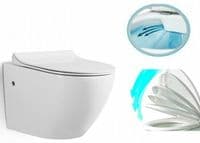 TECE 8cm SLIM TOILET FRAME FLUSH PLATE WALL HUNG COMPACT RIMLESS SOFT ...