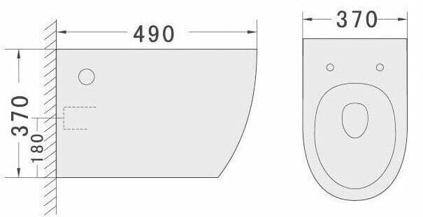 TECE 8cm SLIM TOILET FRAME FLUSH PLATE WALL HUNG COMPACT RIMLESS SOFT ...