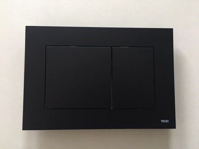 TECE TOILET Frame112cm Matt Black Flush Plate Compact Rimless WC Soft ...