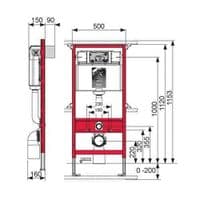 TECE WC TOILET FRAME 1 12 NOW FLUSH PLATE IN BLACK
