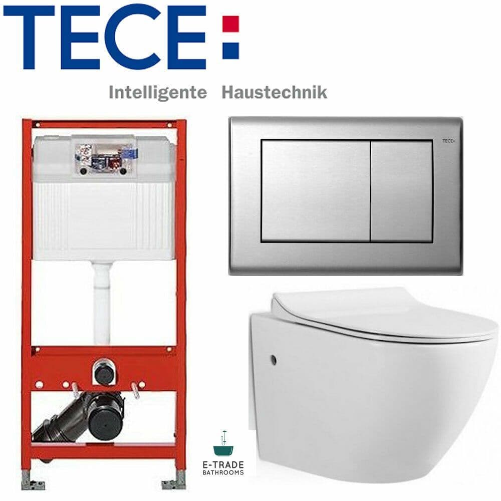 TECE WC TOILET FRAME1 12 STEEL FLUSH PLATE WALL HUNG RIMLESS WC SOFT ...