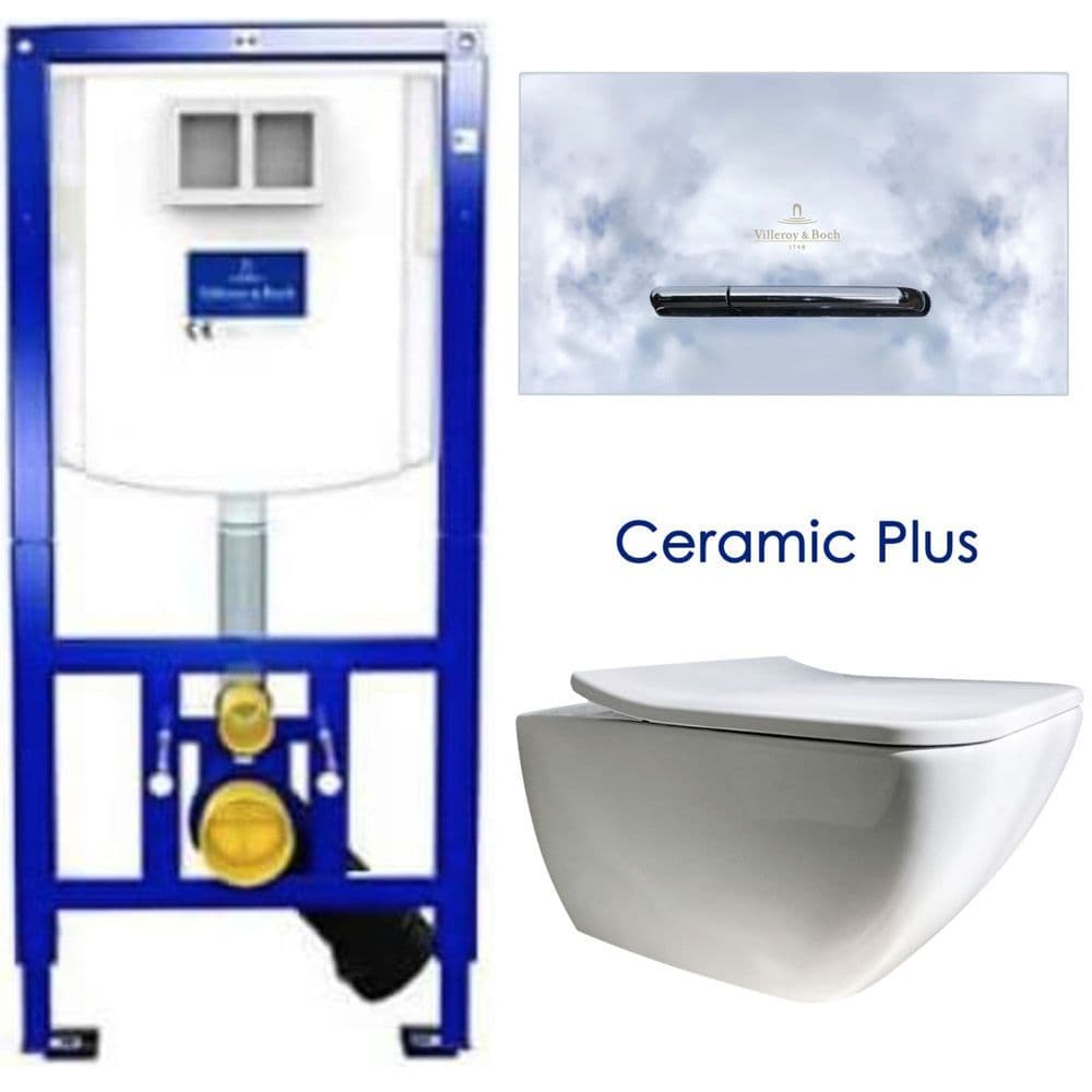 V&B VICONNECT Frame E300 Flush Plate VENTICELLO Rimless Ceramic Plus ...