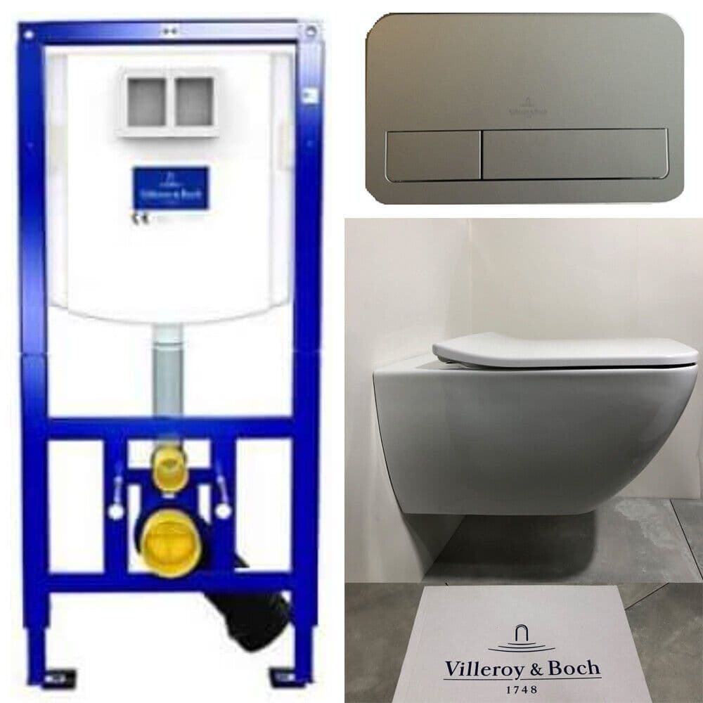 VILLEROY&BOCH VICONNECT FRAME VENTICELLO RIMLESS SOFT CLOSIN TOILET ...