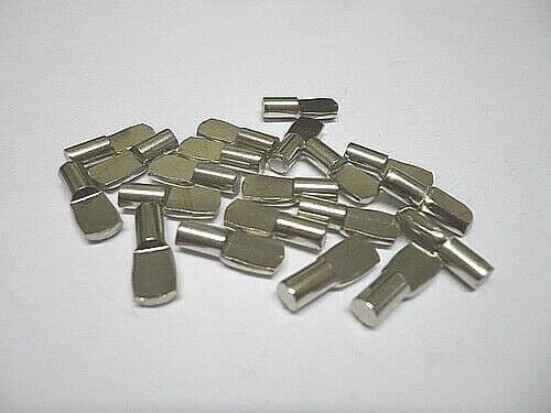 40 Pack 5mm Nickel Silver Finish Shelf Support Studs Hafele Bookcase ...
