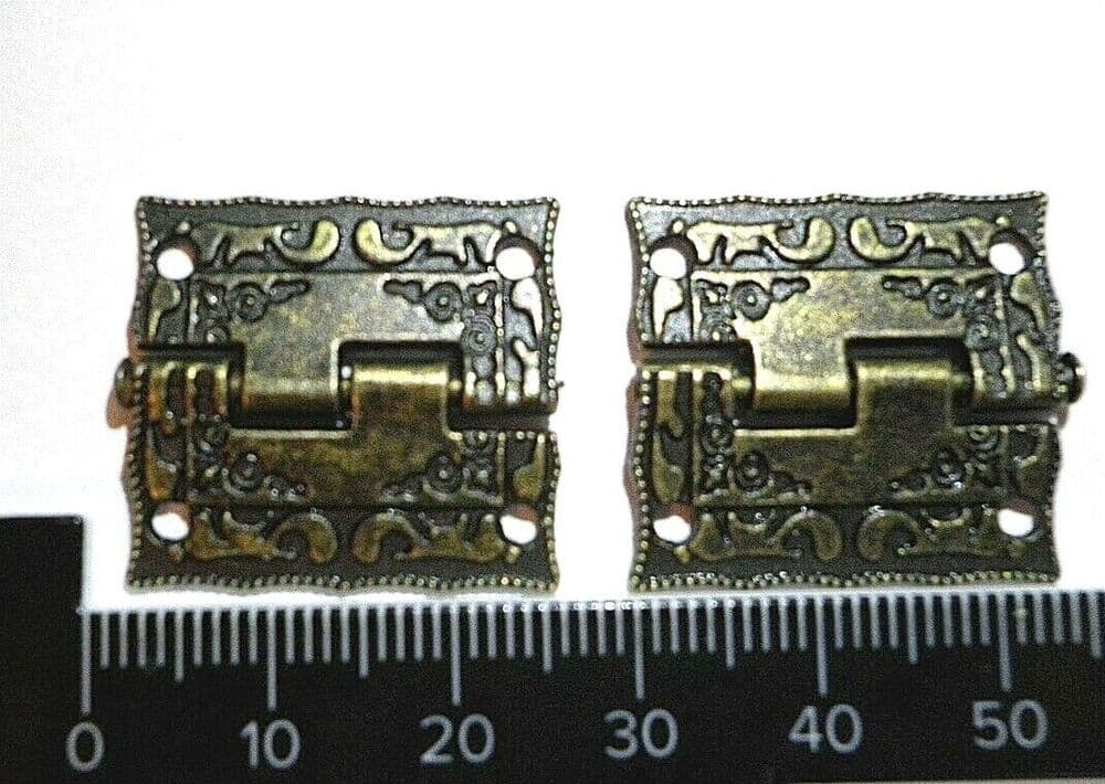 Antique Hinges Box 25x23mm Dollhouse Jewellery Wooden Box Patterned ...