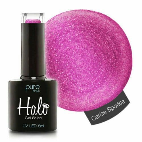 PURE NAILS - HALO GEL POLISH - CERISE SPARKLE - 8ML - LATEST COLLECTION